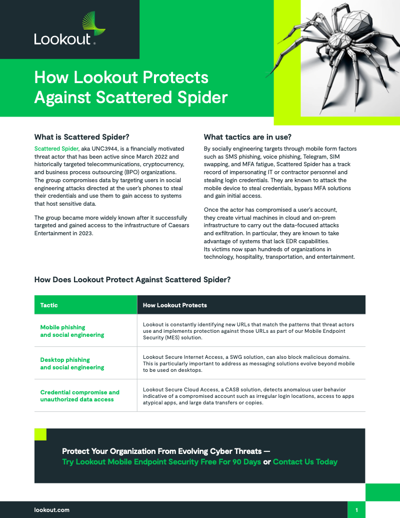 How Lookout Protects Against Scattered Spider