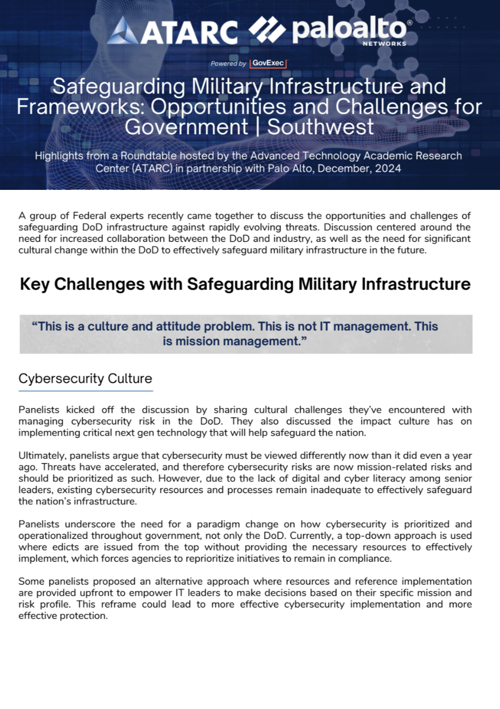 Safeguarding Military Infrastructure and Frameworks: Opportunities and ...