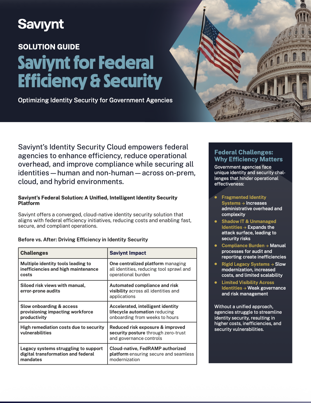 Saviynt for Federal Efficiency & Security