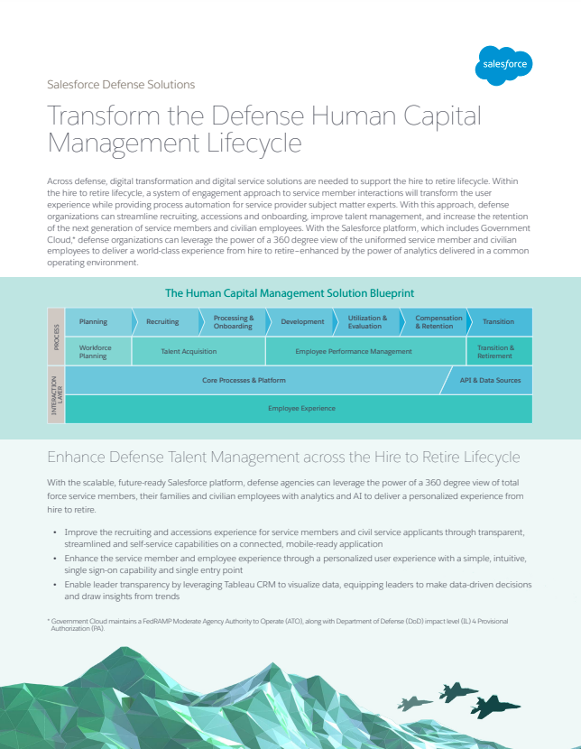 Datasheet: Transform the Defense Human Capital Management Lifecycle